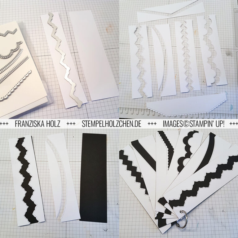 Regenbogen-Karte mit den Basic-Bordüren – Franziska Holz